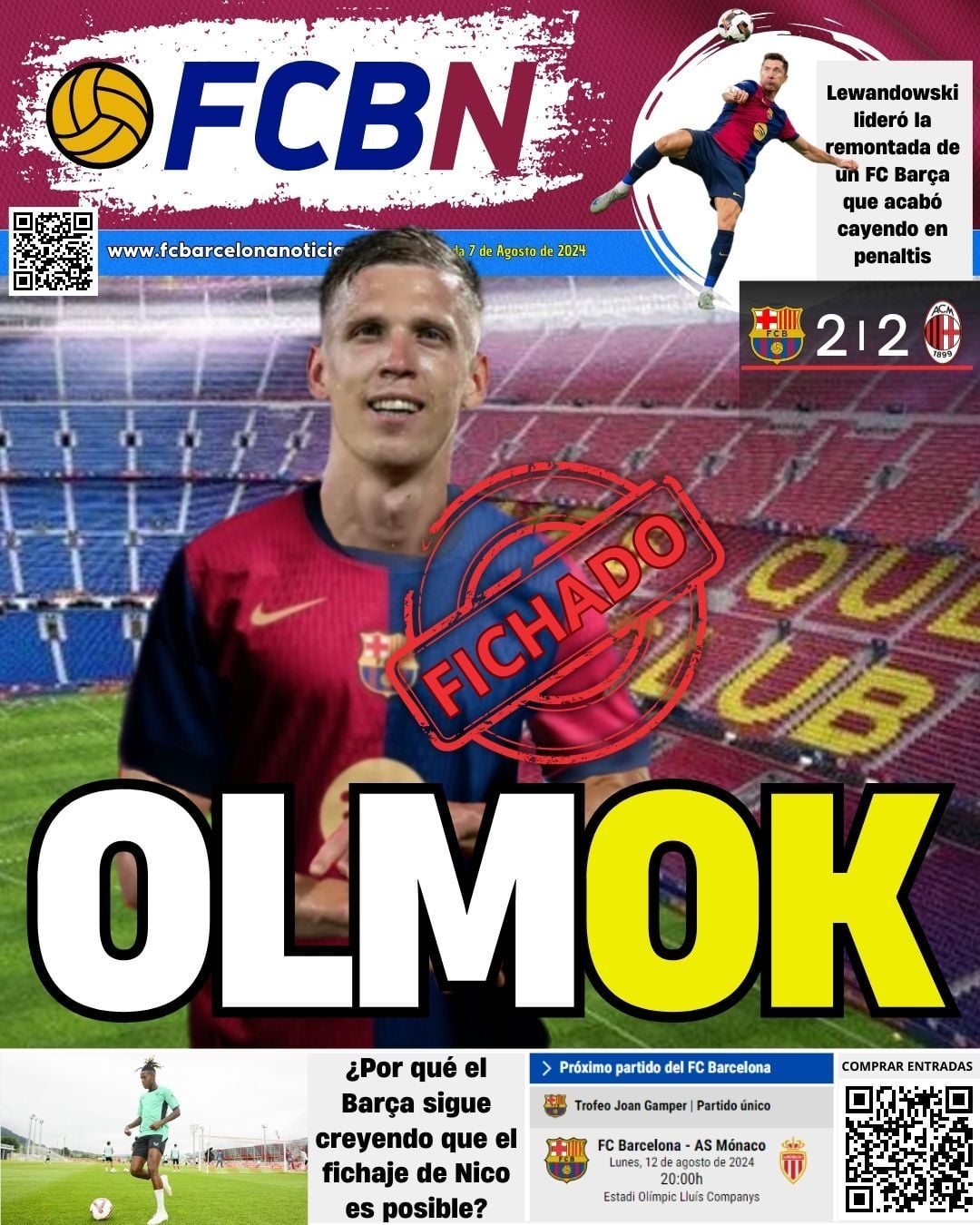 Portada FCBN 07/08/2024: OLMOK
