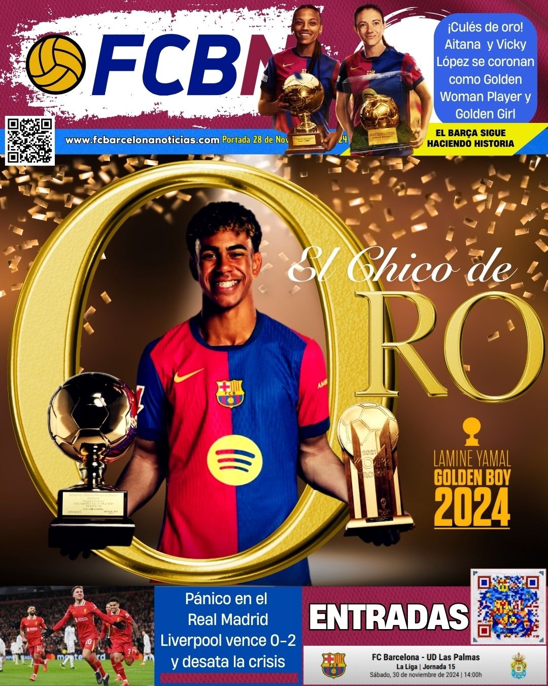 Portada de FCBN 28/11/2024: LAMINE YAMAL, EL CHICO DE ORO