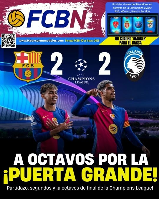Portada de FCBN 30/01/2025: A OCTAVOS DE CHAMPIONS POR LA PUERTA GRANDE