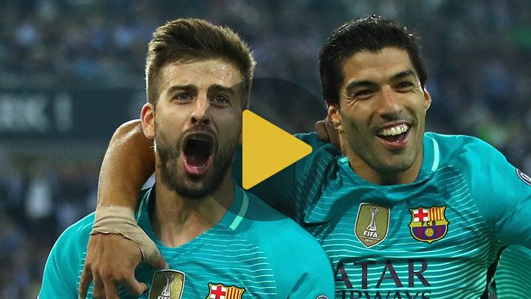 El divertido 'pique' entre Luis Suárez y Gerard Piqué en el entreno